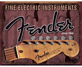 Plechová cedule Fender - Headstock 40 cm x 32 cm