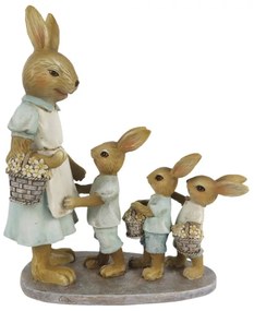 Velikonoční dekorace králičí rodiny – 17x7x19 cm