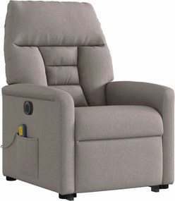 Elektrické zvedací masážní polohovací křeslo taupe textil 3303069