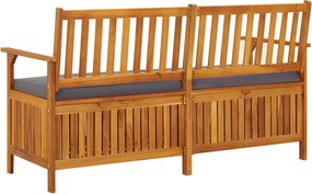 Úložná lavice s poduškou 148 cm masivní akáciové dřevo 316740