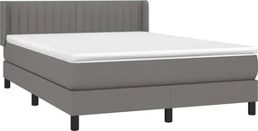 Box spring postel s matrací tmavě šedá 140x200 cm textil 3129874