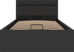 Rám postele LED s úložným prostorem černý umělá kůže 90x200 cm 285540