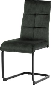 Jídelní židle APRIL - zelený samet vintage / černé kovové nohy