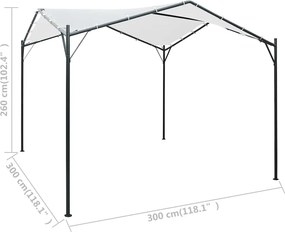 Altán 3 x 3 x 2,6 m bílý 180 g/m² 312235