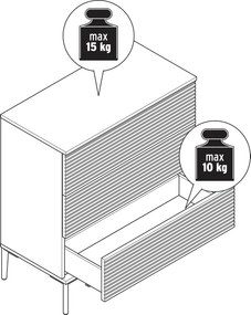 Tchibo - Komoda »Reet« v lamelovém vzhledu - barva: hnědá