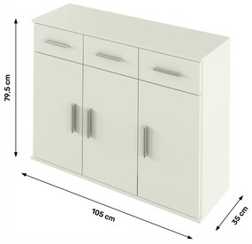 Kondela Komoda, bílá, RESITA TYP 3