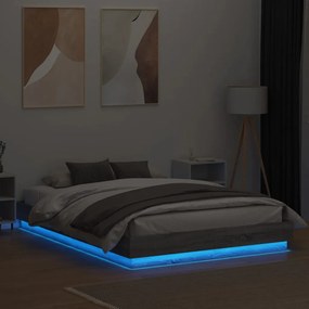 Rám postele s LED osvětlením šedý sonoma 150 x 200 cm 3209791
