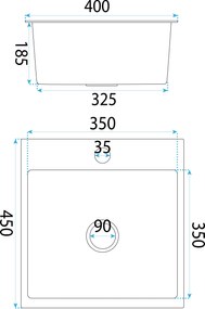 Rea Leo 40, 1-komorový nerezový dřez 400x450x185 mm, měděná matná, ZLE-06016