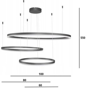 Azzardo AZ4707 - LED Lustr na lanku HALO LED/130W/230V černá