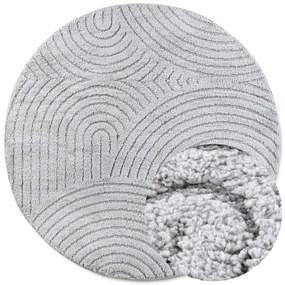 ELLE Decoration, Kusový koberec New York 106205 Light Grey kruh, 200x200 (průměr) kruh, šedá, ložnice