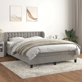 Box spring postel s matrací světle šedá 140x200 cm samet 3127733