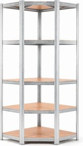 Akce 3x Regál 180x90x40 cm rohový zinkovaný 5-policový, nosnost 875 kg