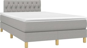 Box spring postel s matrací a LED světle šedá 120x200 cm textil 3133941