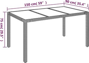 vidaXL 7dílný zahradní jídelní set s poduškami polyratan [3157954] Barva: Šedá