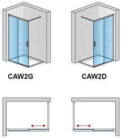 Ronal (Sanswiss) Ronal, WALK-IN CADURA White Line pevná stěna samostatná s posuvným dílem CAW2 Šířka: 120 cm
