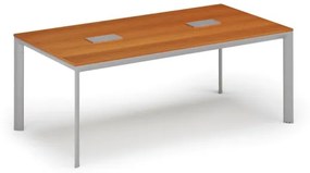 Stůl INVITATION 2000 x 1000 x 740, třešeň + 2x stolní zásuvka TYP V, stříbrná