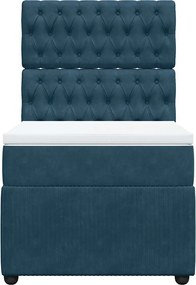 Box spring postel s matrací tmavě modrá 80 x 200 cm samet 3292200