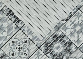 Breno Koupelnová pěnová předložka SOFTY-TEX 79826.1 šedé dlaždice, šíře 65 cm, Šedá