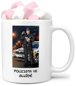 Hrnek Policista doma (Náplň hrníčku: Marshmallow)