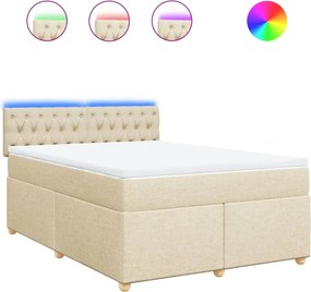 Box spring postel s matrací krémová 160x200 cm textil 3289043