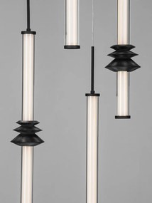 Matně černé keramické LED stmívatelné závěsné svítidlo se stínidlem z akrylového skla ø 35 cm Stalactite – Nova Luce