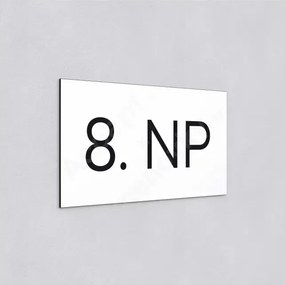 ACCEPT Označení podlaží "8. NP" - stříbrná tabulka - černý popis