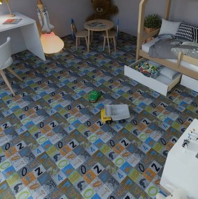 JUTEX DĚTSKÝ METRÁŽOVÝ KOBEREC ALPHABET 150 BARVA: Šedá, ŠÍŘKA: 4 m