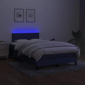 Box spring postel s matrací a LED modrá 120 x 200 cm textil 3132987