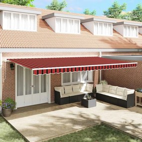Stahovací markýza Oranžová a hnědá 600 × 300 cm 3331589