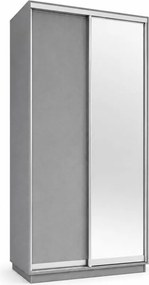 Skříň s posuvnými dveřmi 1200x2400x600 1LTD 1 Zrcadlo myší šedá, profil stříbrný