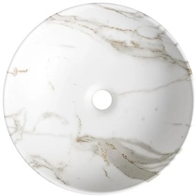 Sapho Sapho, RONDANE keramické umyvadlo na desku průměr 41cm, bianco carrara, AR435BC