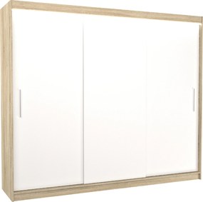 ADRK Furniture Posuvná skříň s LED osvětlením ANTOS 250 SW-ANT-S+W-250+L-V373