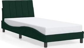 Rám postele s LED osvětlením bez matrace Hanko tmavě zelený 80 x 200 cm samet 3213748