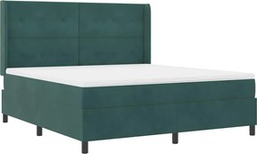 Postel s boxspringem s čelo Tmavě zelená 180 x 200 cm samet 3342023