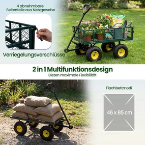 Costway Zahradní vozík skládací těžký kovový sklápěcí vozík s nosností 408 kg 2