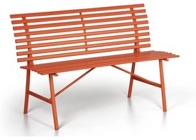 Kovová zahradní lavička SPRING, oranžová