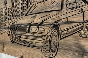 Li-Go "Mercedes Benz SLC" světelný obraz 230V 90x60cm provedení povrchu: dub světlý