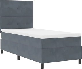 Postel s boxspringem s čelo Tmavě šedá 90 x 190 cm samet 3339801