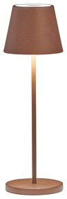 Hnědá LED stolní lampa s kovovým stínidlem (výška 34 cm) Cosenza – Fischer &amp; Honsel