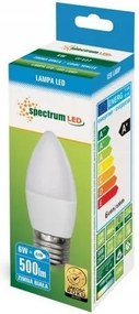 Toolight - LED studená žárovka E-27 230V 6W 500lm Svíčka 13062, OSW-01020