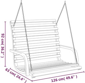 vidaXL Marketos Houpací lavice ohýbané dřevo s teakovou úpravou 126x63x92 cm