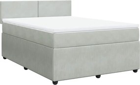 Box spring postel s matrací světle šedá 140x190 cm samet 3290028