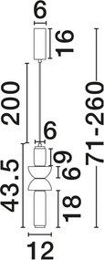 Šedé skleněné LED stmívatelné závěsné svítidlo ø 12 cm Ulon – Nova Luce