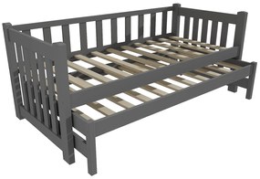 Vomaks Dětská postel s výsuvnou přistýlkou DPV 002 Rozměr: 80 x 200 cm, Barva: barva šedá