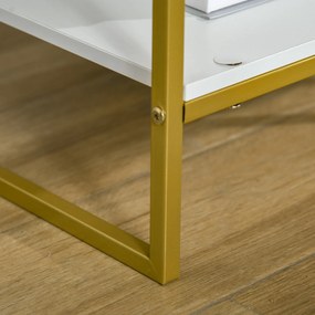 HOMCOM Sada 2 Moderních Nočních Stolků, 2 Noční Stolky do Ložnice a Obývacího Pokoj, s Šuplíkem a Otevřenou Policí, Moderní Design, MDF a Ocel, 45x40…