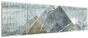 Obraz - Pyramidy v modrém filtru (170x50 cm)