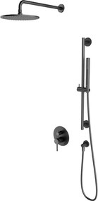 OMNIRES Y - Sprchový set s baterií pod omítku, s tělesem, průměr 25 cm, kartáčovaný grafit SYSY47GR