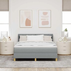 Postel s boxspringem s čelo Světle šedá 200 x 160 cm textil 3341363