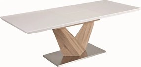 Casarredo - Komfort nábytek Rozkládací jídelní stůl ALARAS 160x90, dub sonoma/bílá lesk