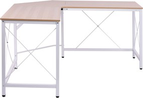 HOMCOM Psací stůl do tvaru písmene L Rohový psací stůl 150x150x76cm Rohový psací stůl z MDF v přírodní barvě pro domácí kancelář a pracovnu | Aosom.de